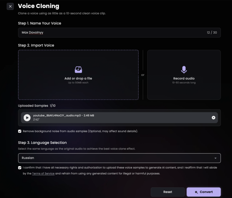 Hailuo Ai ии сервис для озвучки текста и клонирования голоса